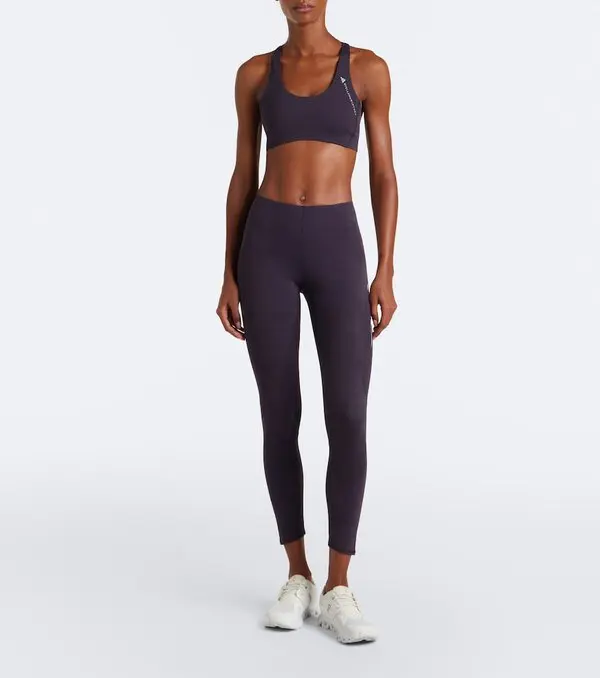 Adidas By Stella McCartney Logo Jersey Sports Bra - Purple