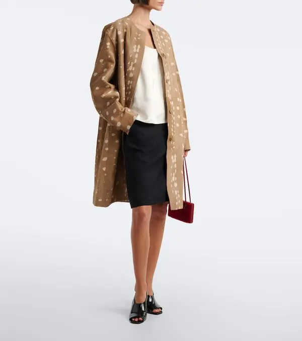 Loulou De Saison Liza Printed Leather Coat