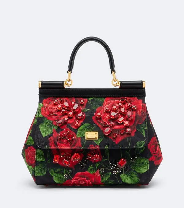 Dolce & Gabbana Sicily Small Embellished Floral Top-handle Bag - Multicoloured