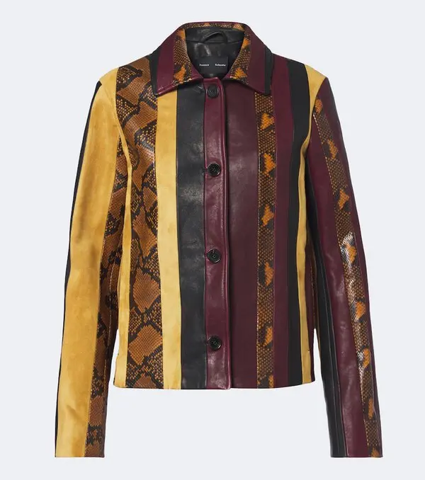 Proenza Schouler Sirine Snake-effect Striped Leather Jacket