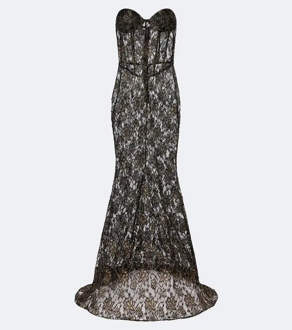 THE NEW ARRIVALS ILKYAZ OZEL Evelyne Lace Bustier Gown