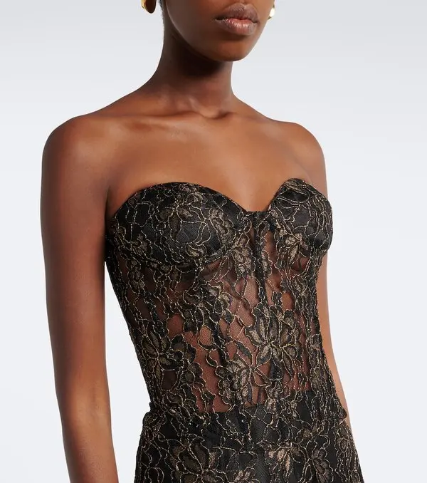 THE NEW ARRIVALS ILKYAZ OZEL Evelyne Lace Bustier Gown