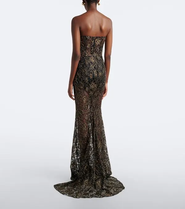 THE NEW ARRIVALS ILKYAZ OZEL Evelyne Lace Bustier Gown