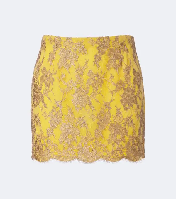 Saint Laurent Floral Lace Miniskirt