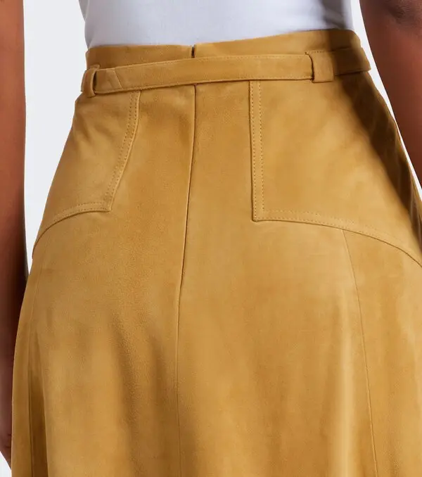 Polo Ralph Lauren Belted Suede Midi Skirt