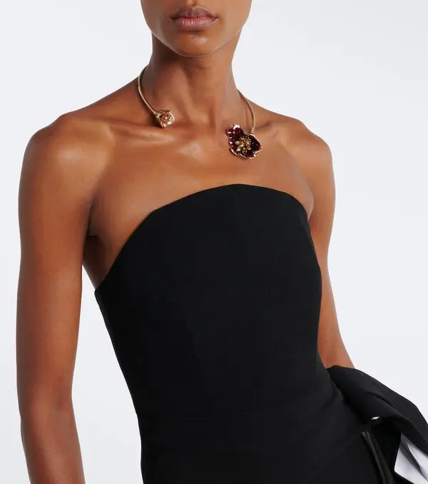 Roland Mouret Draped Strapless Crêpe Cocktail Dress