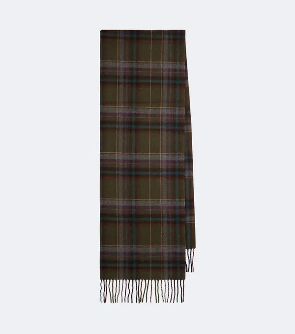 Polo Ralph Lauren Checked Fringed Wool Scarf - Green