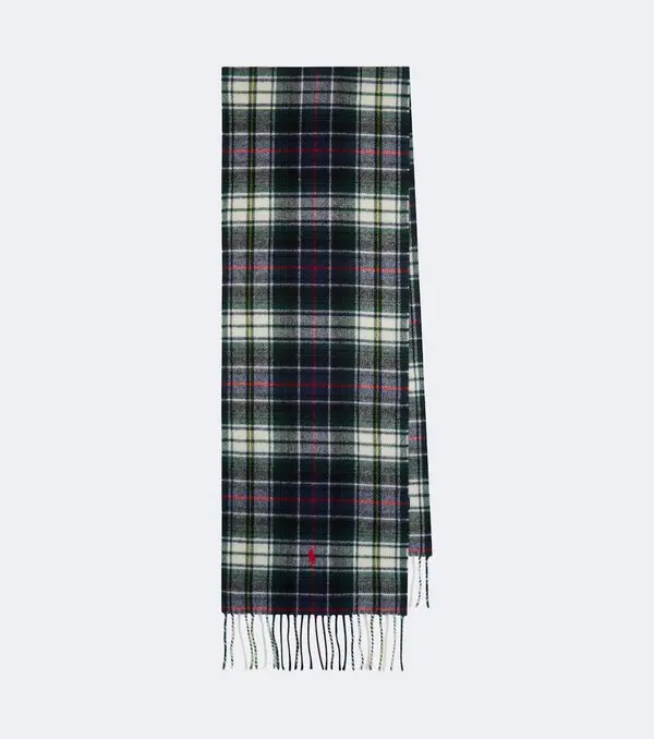 Polo Ralph Lauren Checked Fringed Wool Scarf - Multicoloured