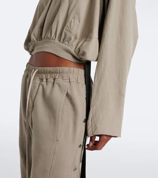 Rick Owens Cropped Cotton Jersey Hoodie