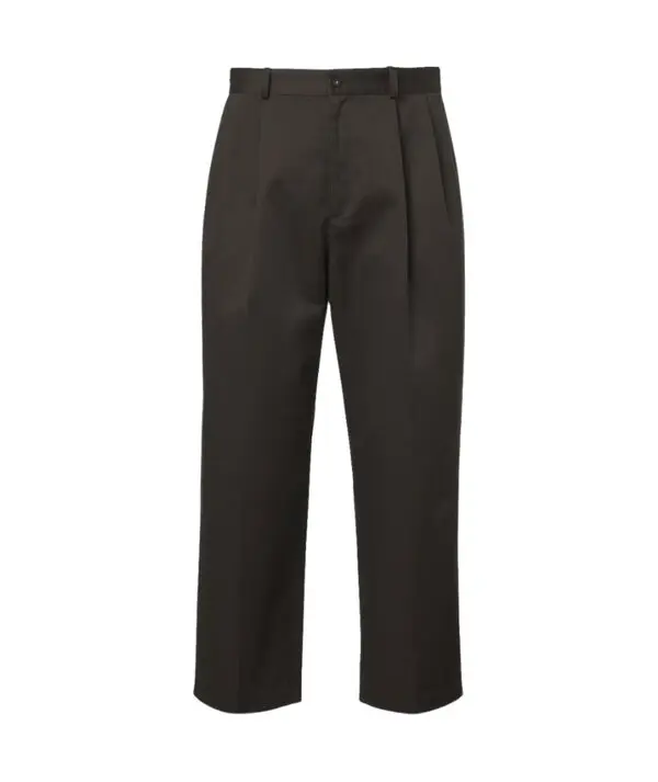 THE ROW Nesper Pleated Straight Leg Pants - Brown