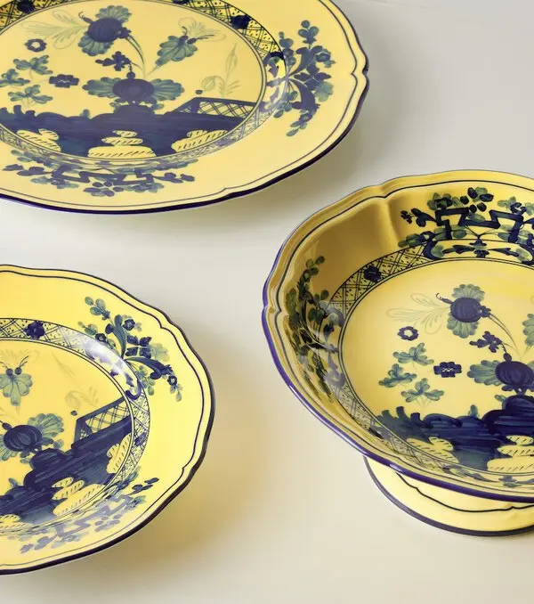GINORI 1735 Oriente Italiano Porcelain Fruit Bowl - Yellow