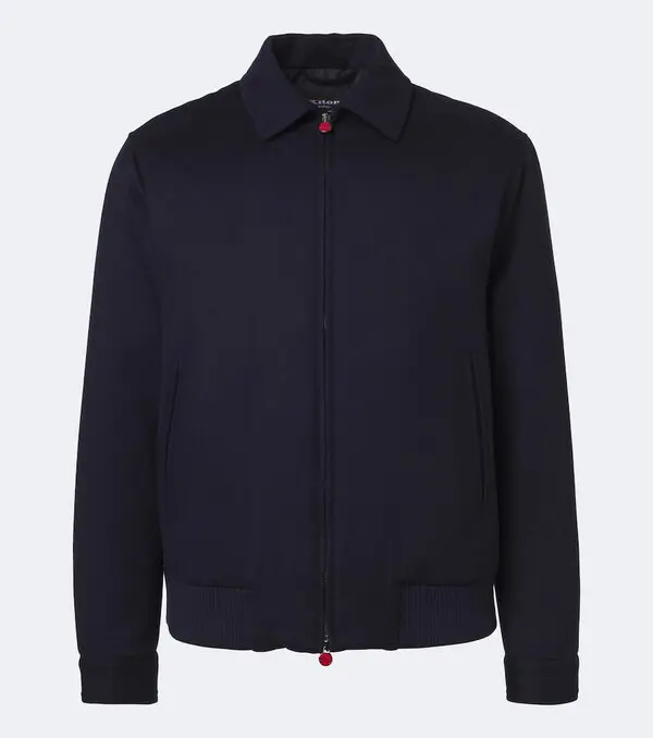 Kiton Wool Bomber Jacket - Blue