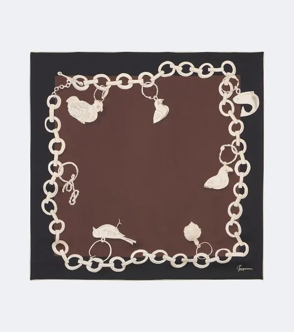 Jacquemus Pampille Silk Scarf - Brown