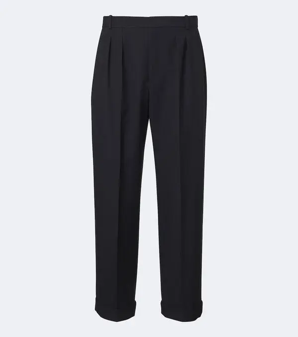 THE ROW Tavel Pleated Wool And Cashmere Straight Pants