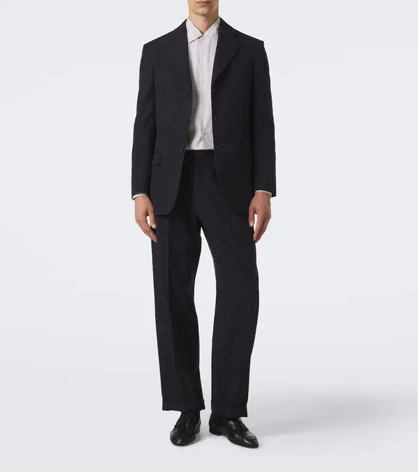 THE ROW Tavel Pleated Wool And Cashmere Straight Pants