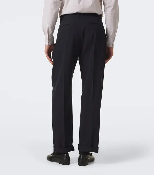 THE ROW Tavel Pleated Wool And Cashmere Straight Pants