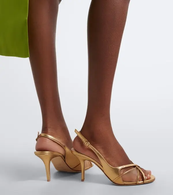 MALONE SOULIERS Petra Leather And Mesh Slingback Sandals