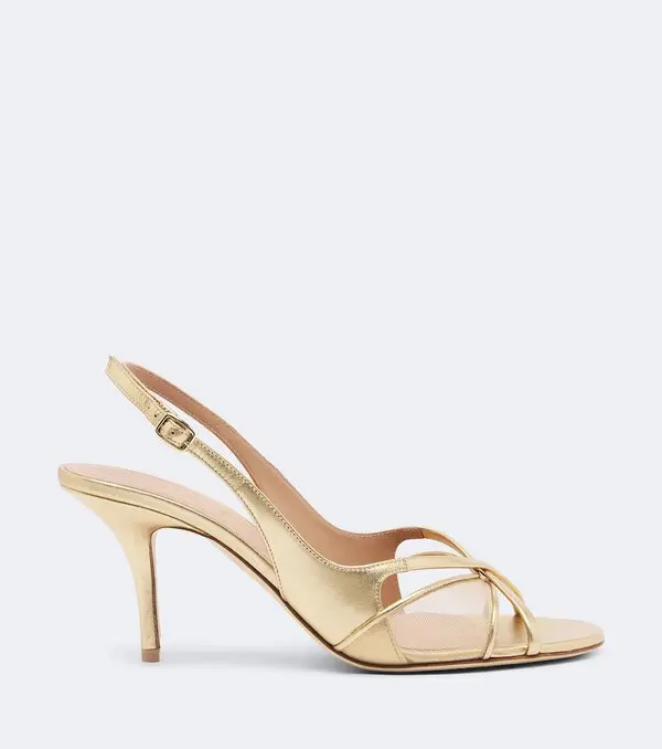 MALONE SOULIERS Petra Leather And Mesh Slingback Sandals