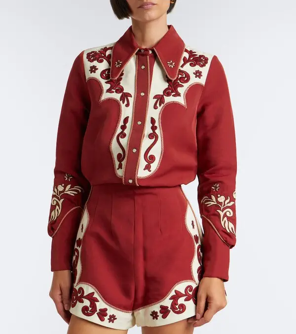 ALEMAIS Alémais Duke Embroide Wool-blend Shirt