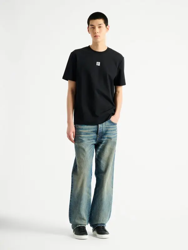 Balmain T-shirt With Embroidered Logo - Black