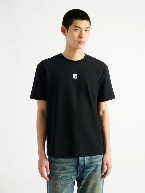 Balmain T-shirt With Embroidered Logo - Black