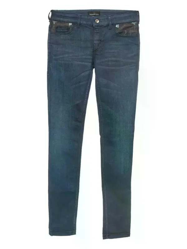 Emporio Armani 2024 Embroidered Pocket Jeans - Blue
