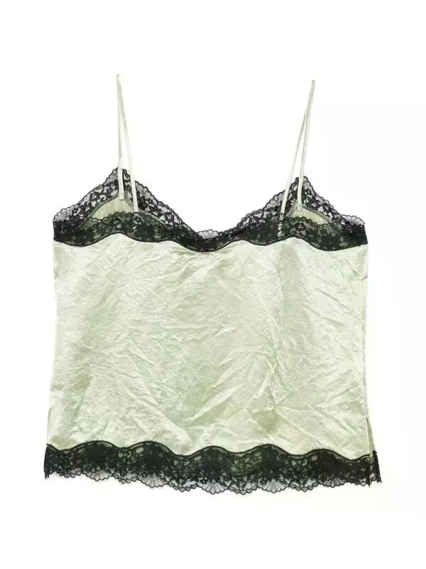 TWINSET Lace Trim Sweetheart Neck Blouse
