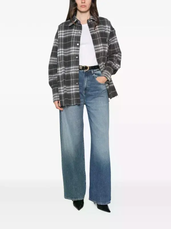 ICON DENIM LOS ANGELES Check-pattern Raw-cut Shirt
