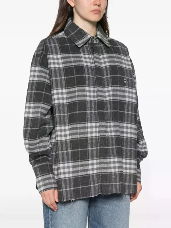ICON DENIM LOS ANGELES Check-pattern Raw-cut Shirt