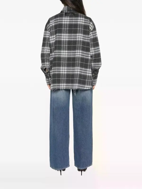 ICON DENIM LOS ANGELES Check-pattern Raw-cut Shirt