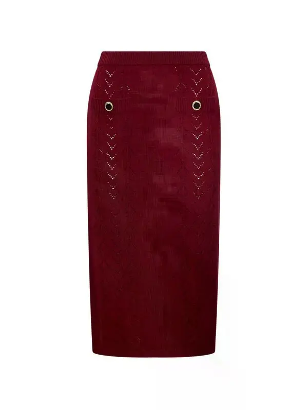 Alessandra Rich Pointelle Knit Midi Skirt
