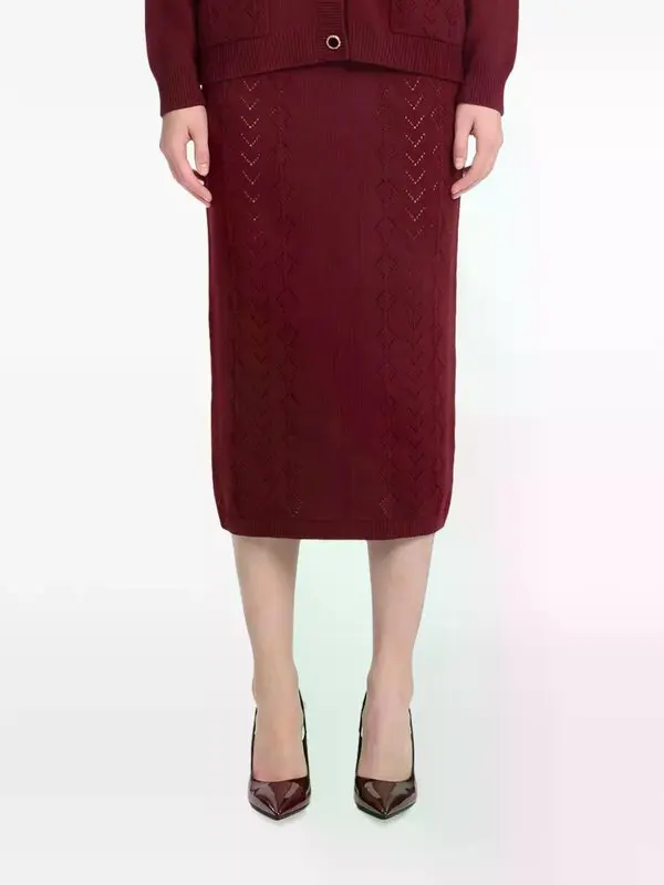 Alessandra Rich Pointelle Knit Midi Skirt