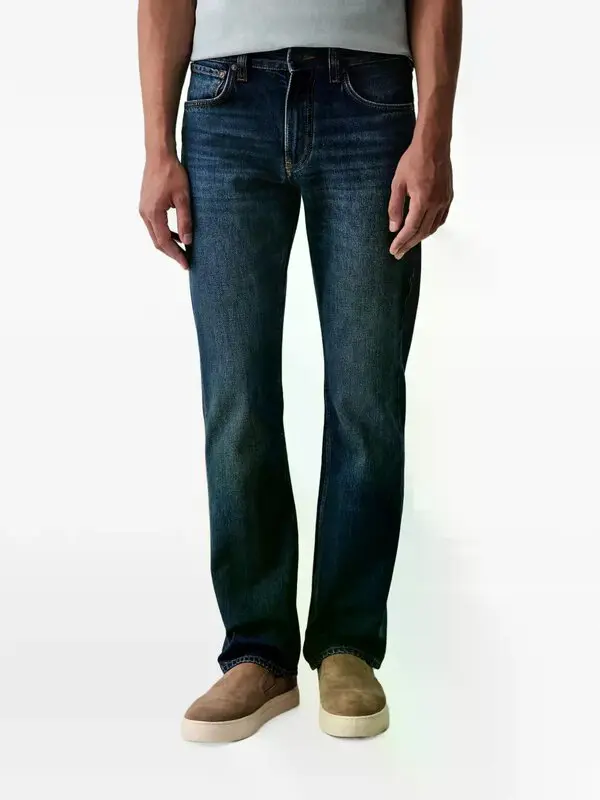 Emporio Armani Logo Plaque Straight-leg Jeans - Blue