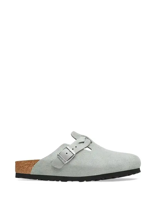 BIRKENSTOCK Boston Braided Suede Clogs - Grey