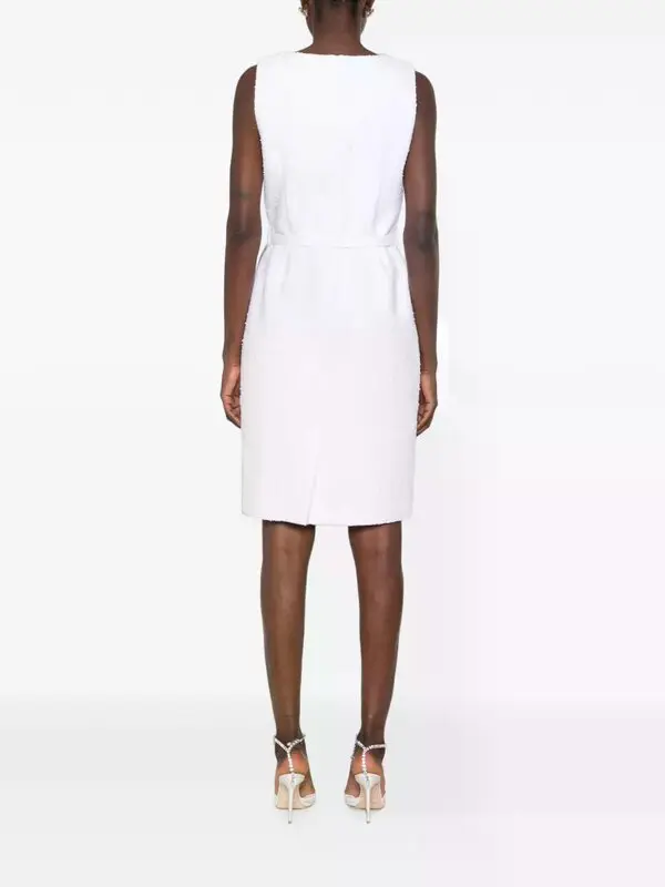 ANDIATA Bouclé-knit Belted Mini Dress
