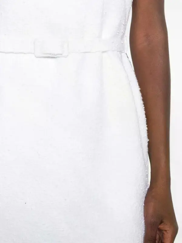 ANDIATA Bouclé-knit Belted Mini Dress