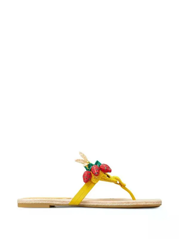 Tory Burch Miller Beaded Espadrille Sandals - Yellow