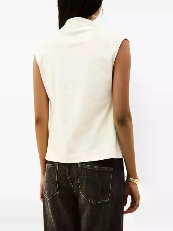 Ba&sh Hoda Pleated High-neck Sleeveless Blouse - Neutrals