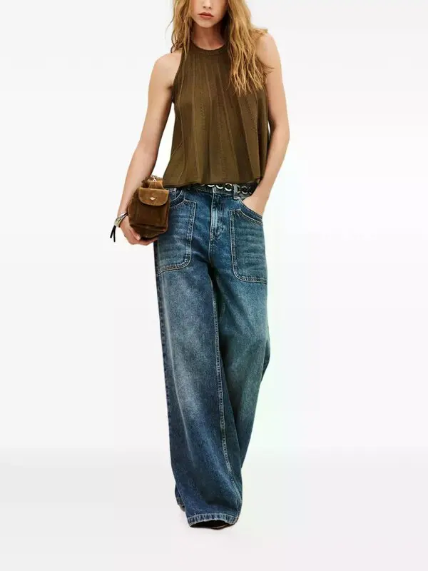 Ba&sh Serres Pointelle Knit Tank Top - Brown