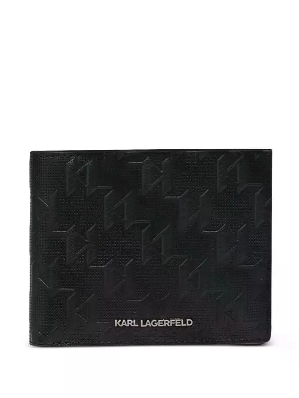 Karl Lagerfeld K/monogram Perforated Wallet - Black