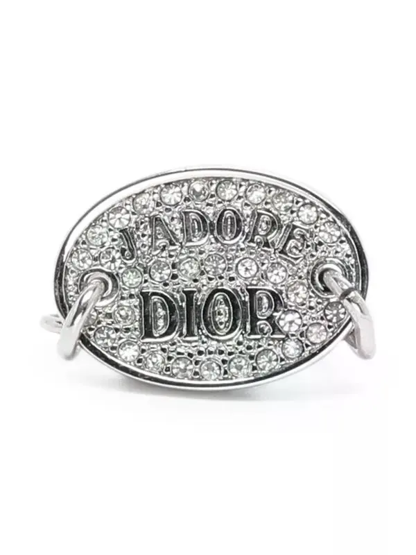 Dior J'adore Chain-link Crystal Ring - Silver