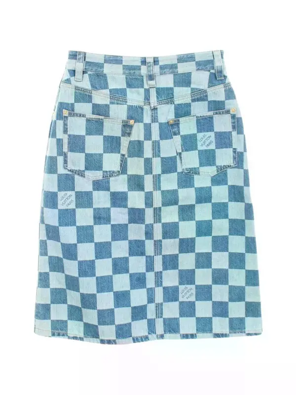 LOUIS VUITTON Damier Denim Skirt