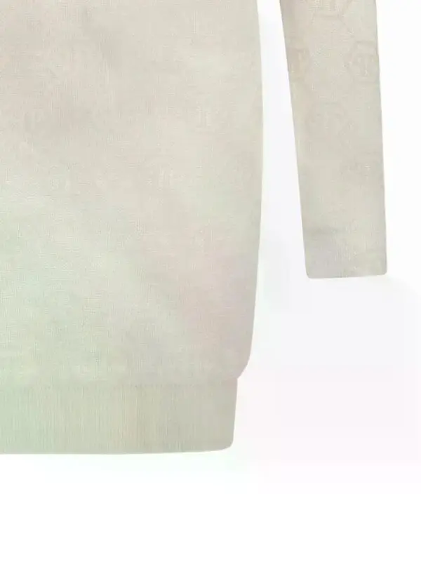 Philipp Plein Monogram Long-sleeve Mini Dress - Neutrals