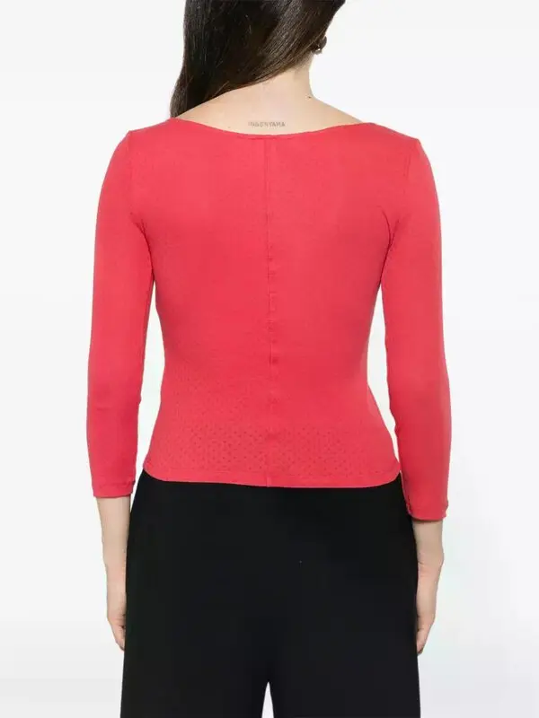 RE/DONE X Hanes Pointelle Knit Snap-button Top - Red