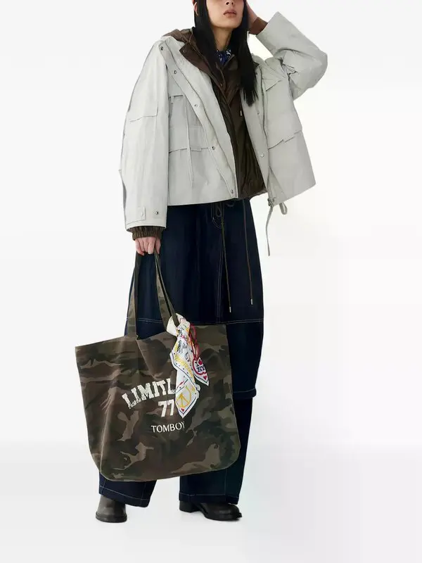 STUDIO TOMBOY Camouflage-print Cotton Tote Bag