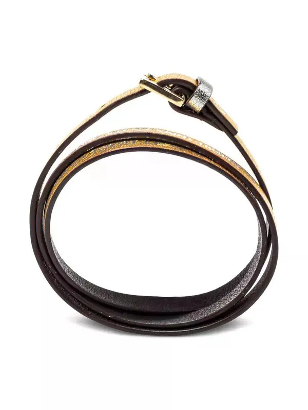 Carolina Herrera Leather Triple Wrap Bracelet