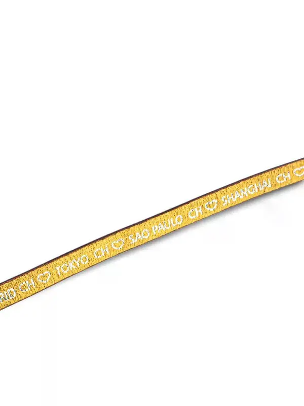 Carolina Herrera Leather Triple Wrap Bracelet