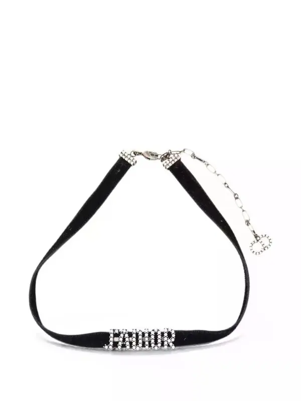 Dior 2010s J'adior Rhinestone Choker Necklace - Black