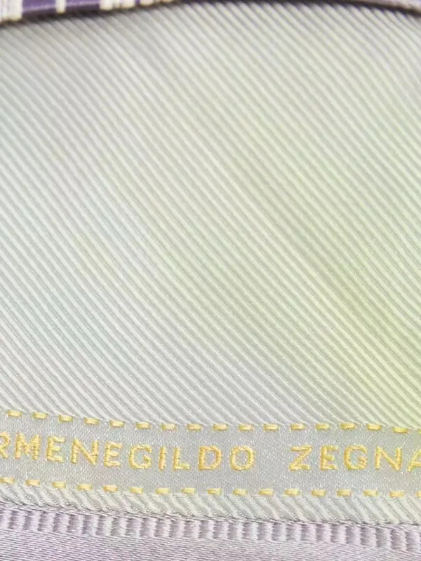 Ermenegildo Zegna Striped Silk Tie - Purple