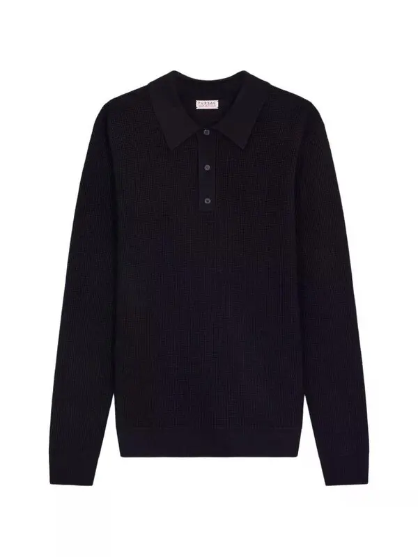 FURSAC Waffle-knit Wool Polo Shirt